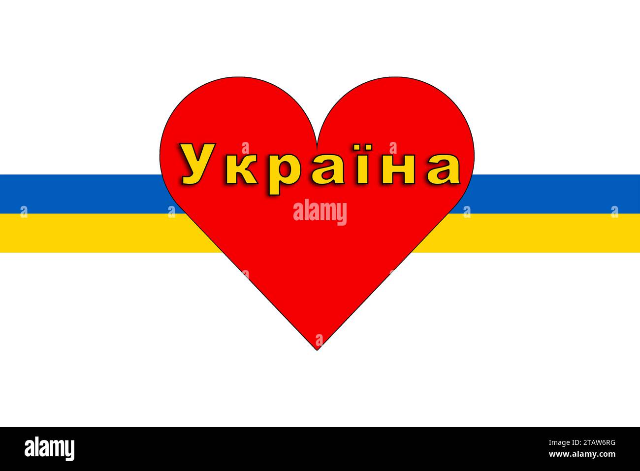 Ukraine, the name of the country and the colors of the flag ...