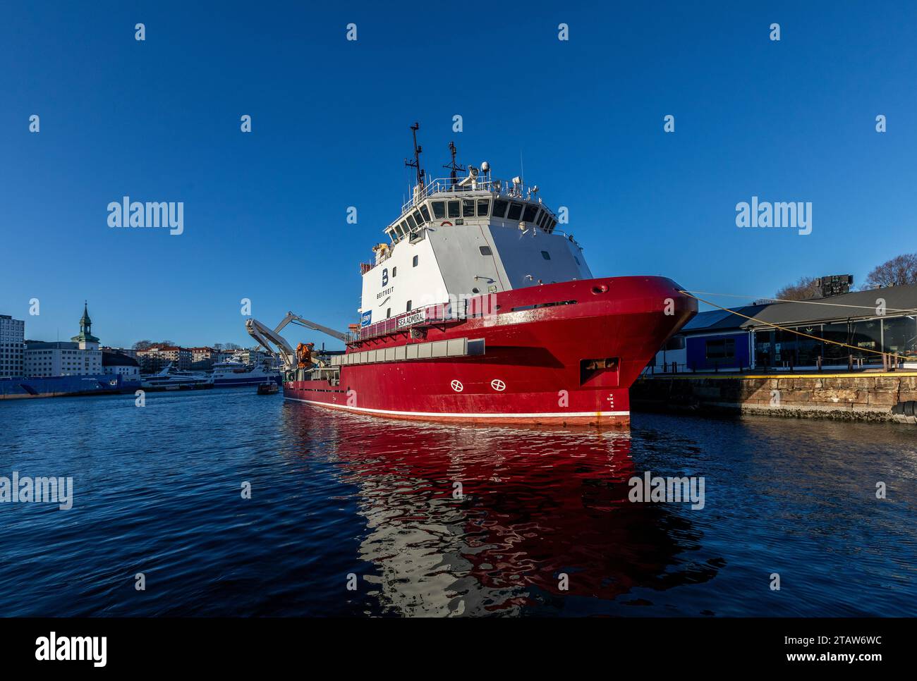 Sea Admiral, a service vessel (avlusningsbåt) for aqua, fish farming ...