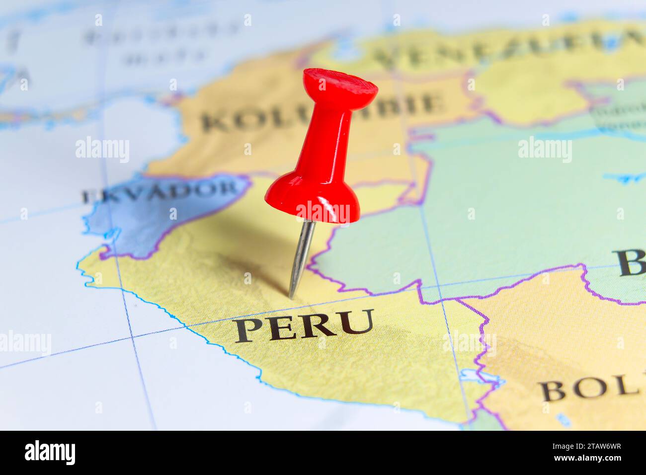 Pinned peru map hi-res stock photography and images - Alamy