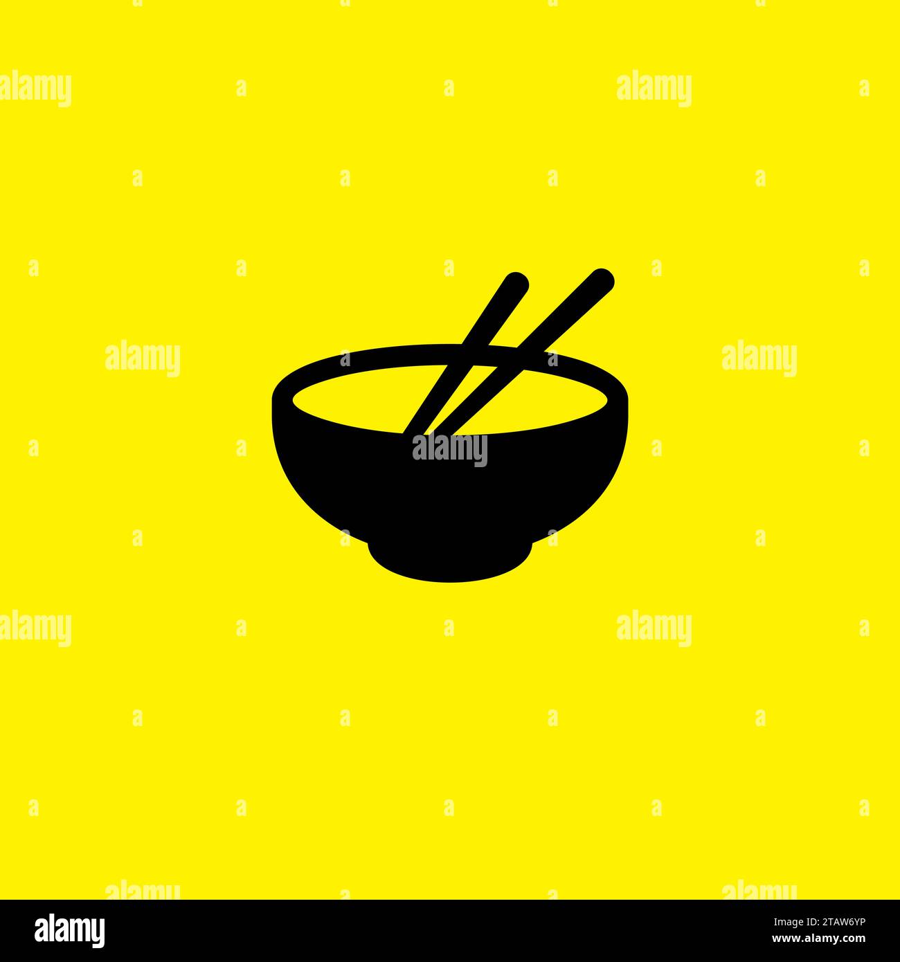 simple bowl and chopsticks icon. restaurant icon Stock Vector Image ...