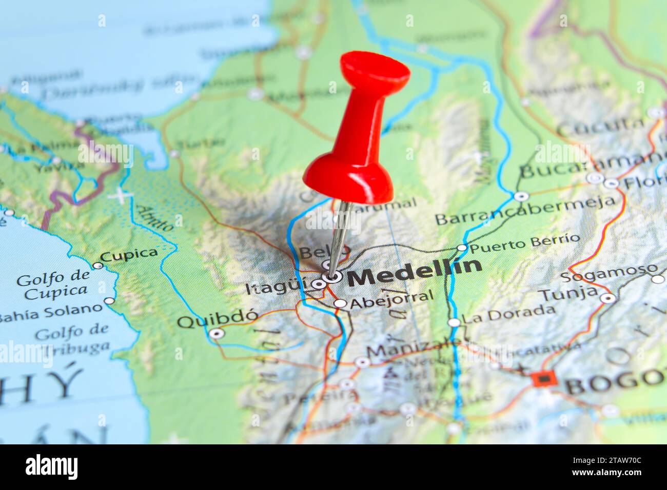 Colombia map pin hi-res stock photography and images - Alamy