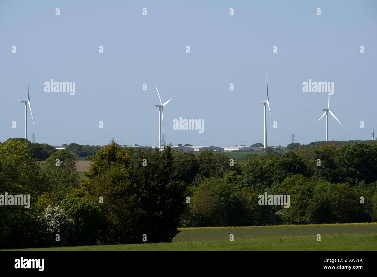 Inland wind farm Eye airfield Suffolk UK Stock Photo - Alamy