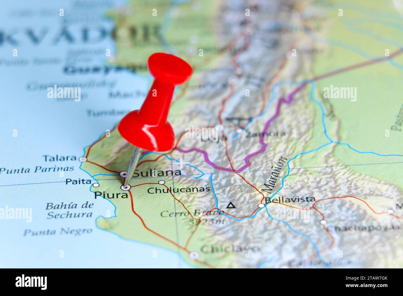 Pinned peru map hi-res stock photography and images - Alamy