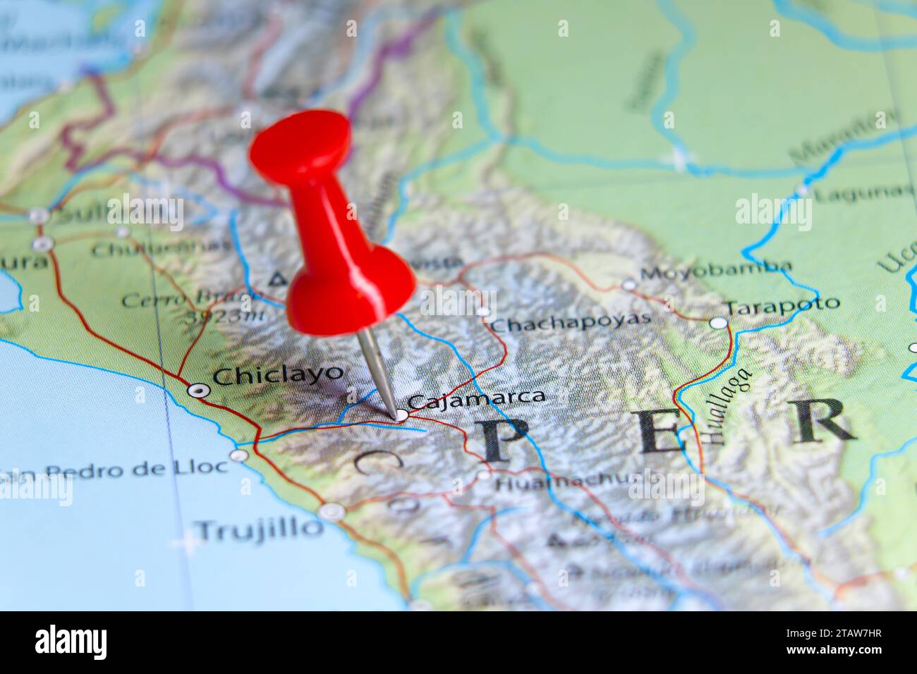 Pinned peru map hi-res stock photography and images - Alamy
