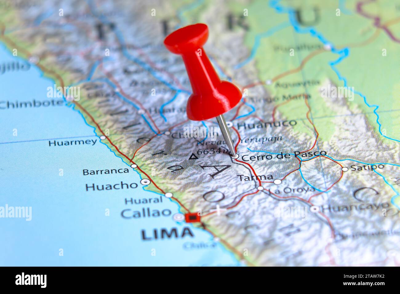 Pinned peru map hi-res stock photography and images - Alamy