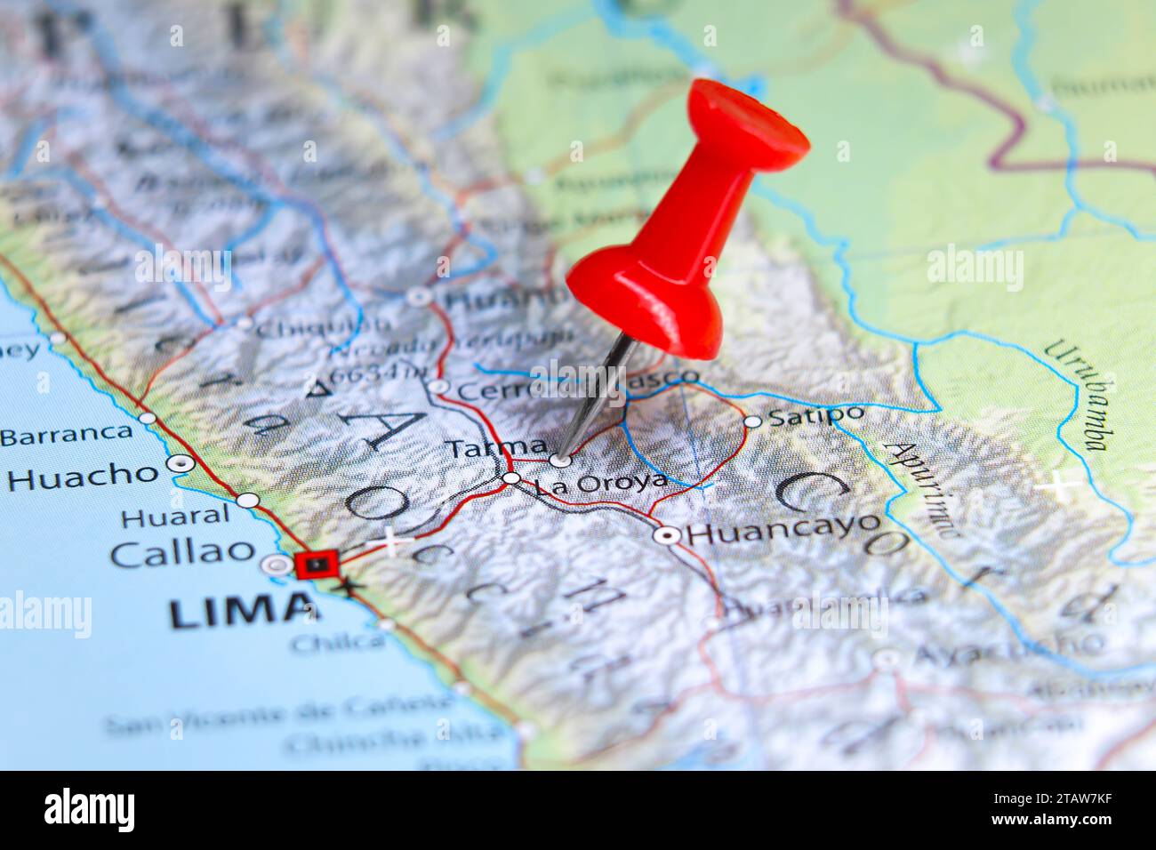 Pinned peru map hi-res stock photography and images - Alamy