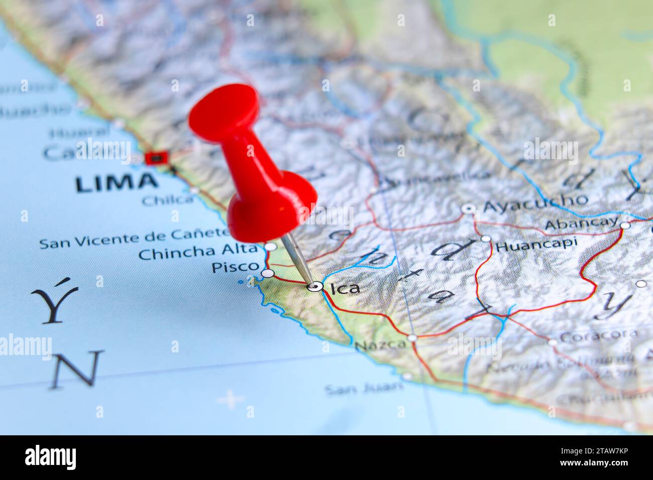Pinned peru map hi-res stock photography and images - Alamy