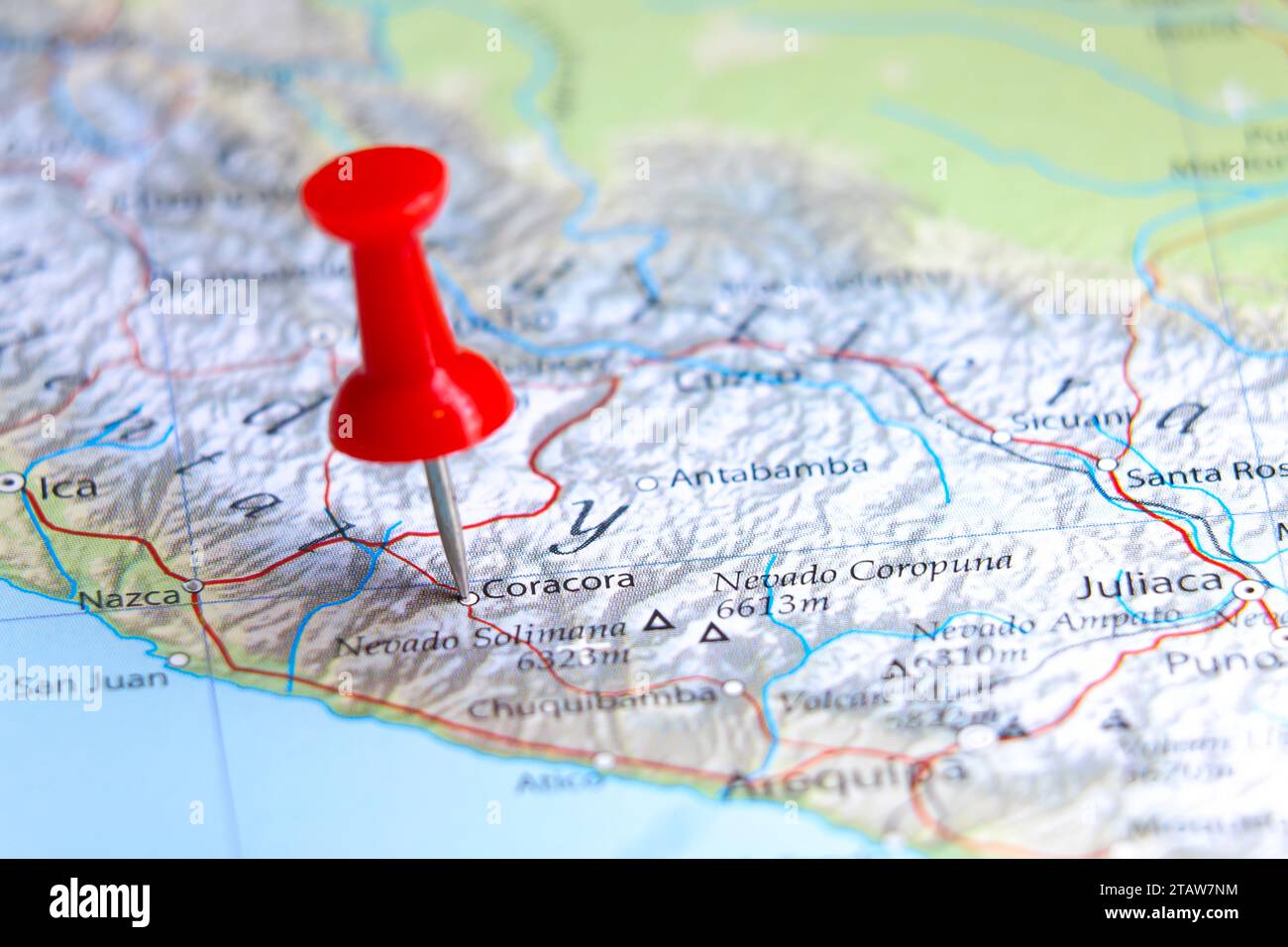 Pinned peru map hi-res stock photography and images - Alamy