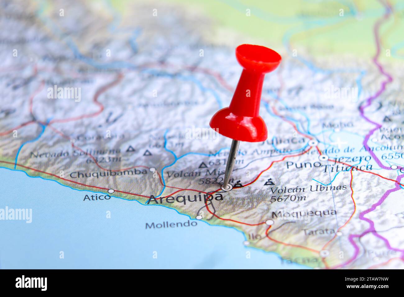 Pinned peru map hi-res stock photography and images - Alamy