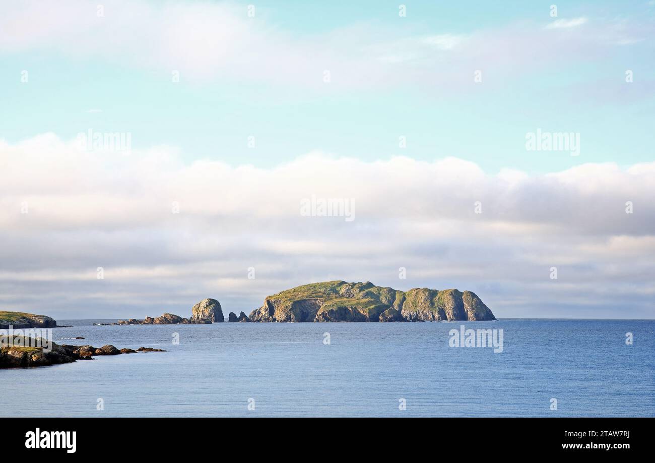A view of Flodaigh island from Bosta Beach on Great Bernera on the west ...