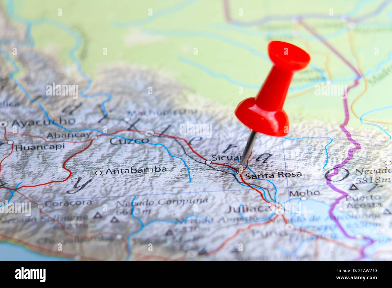 Pinned peru map hi-res stock photography and images - Alamy