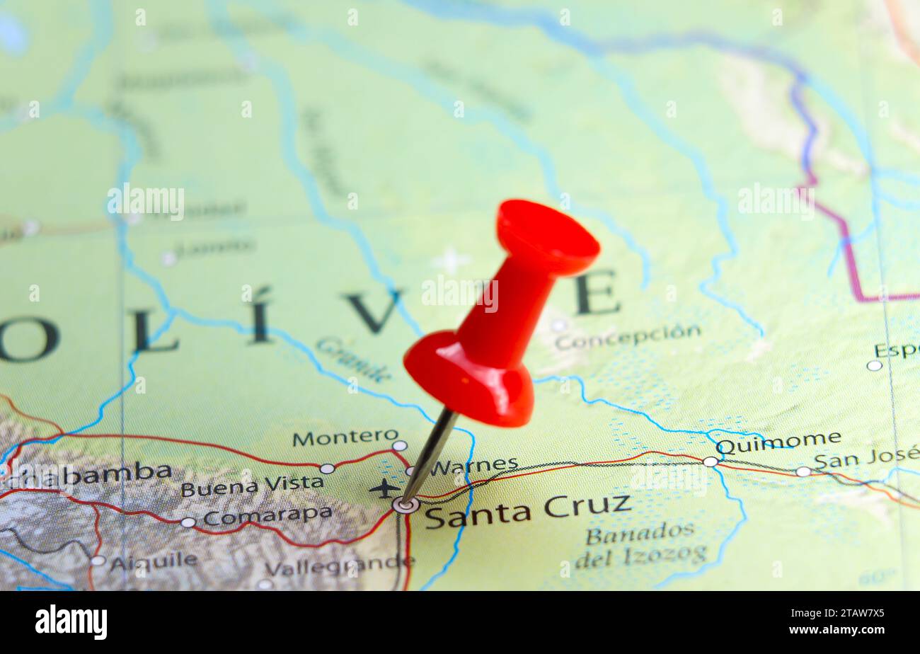 Bolivia map santa cruz hi-res stock photography and images - Alamy