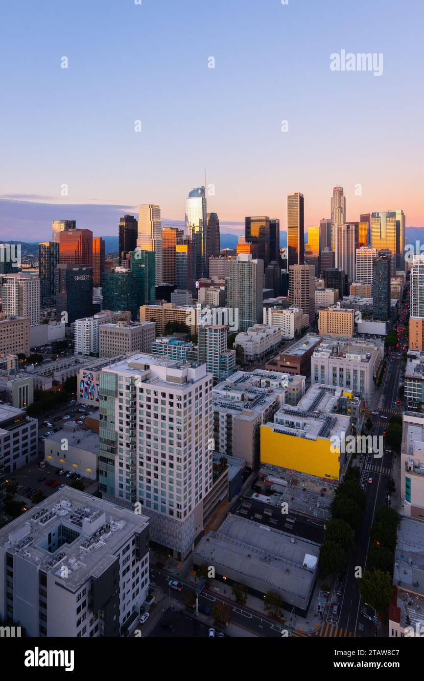 Downtown Los Angeles, California at Sunset Stock Photo - Alamy