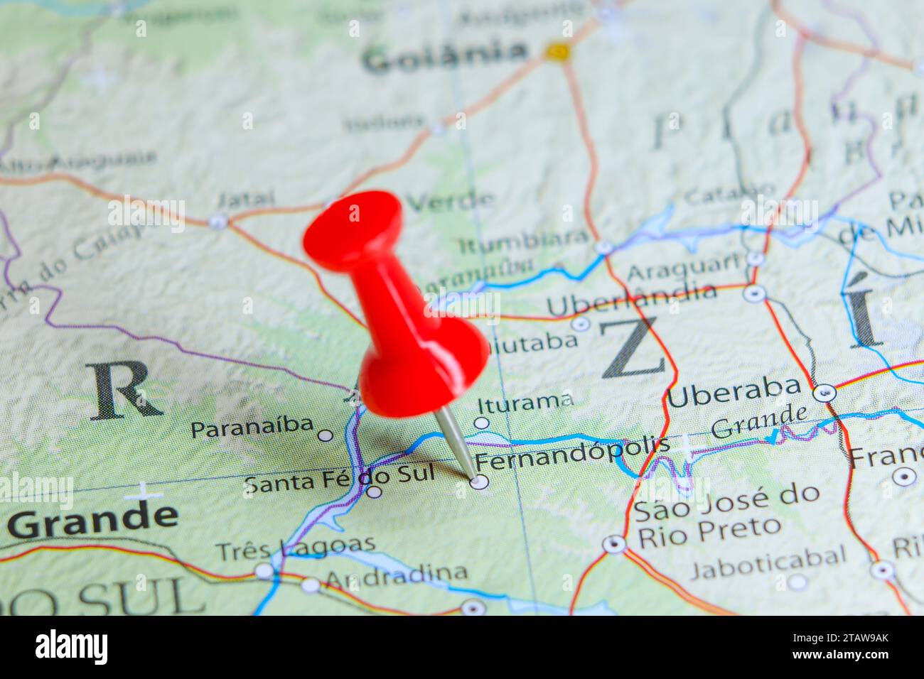 Fernandópolis, Brazil pin on map Stock Photo - Alamy