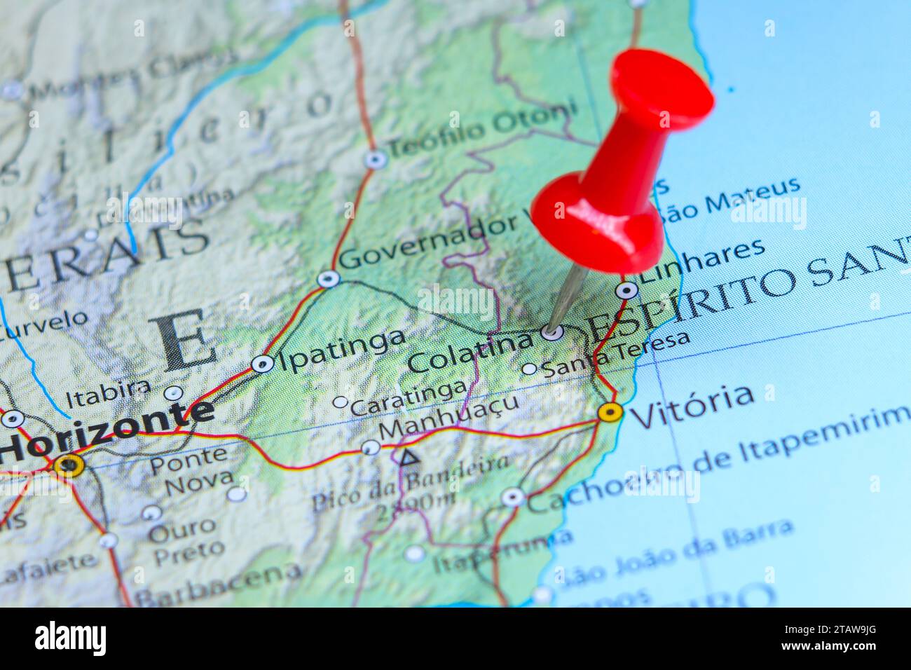 Colatína, Brazil pin on map Stock Photo - Alamy