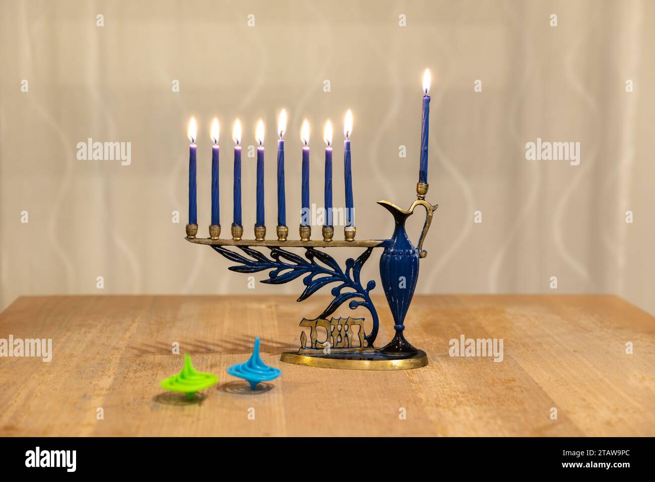 Chanukah menorah with candles hi-res stock photography and images - Alamy