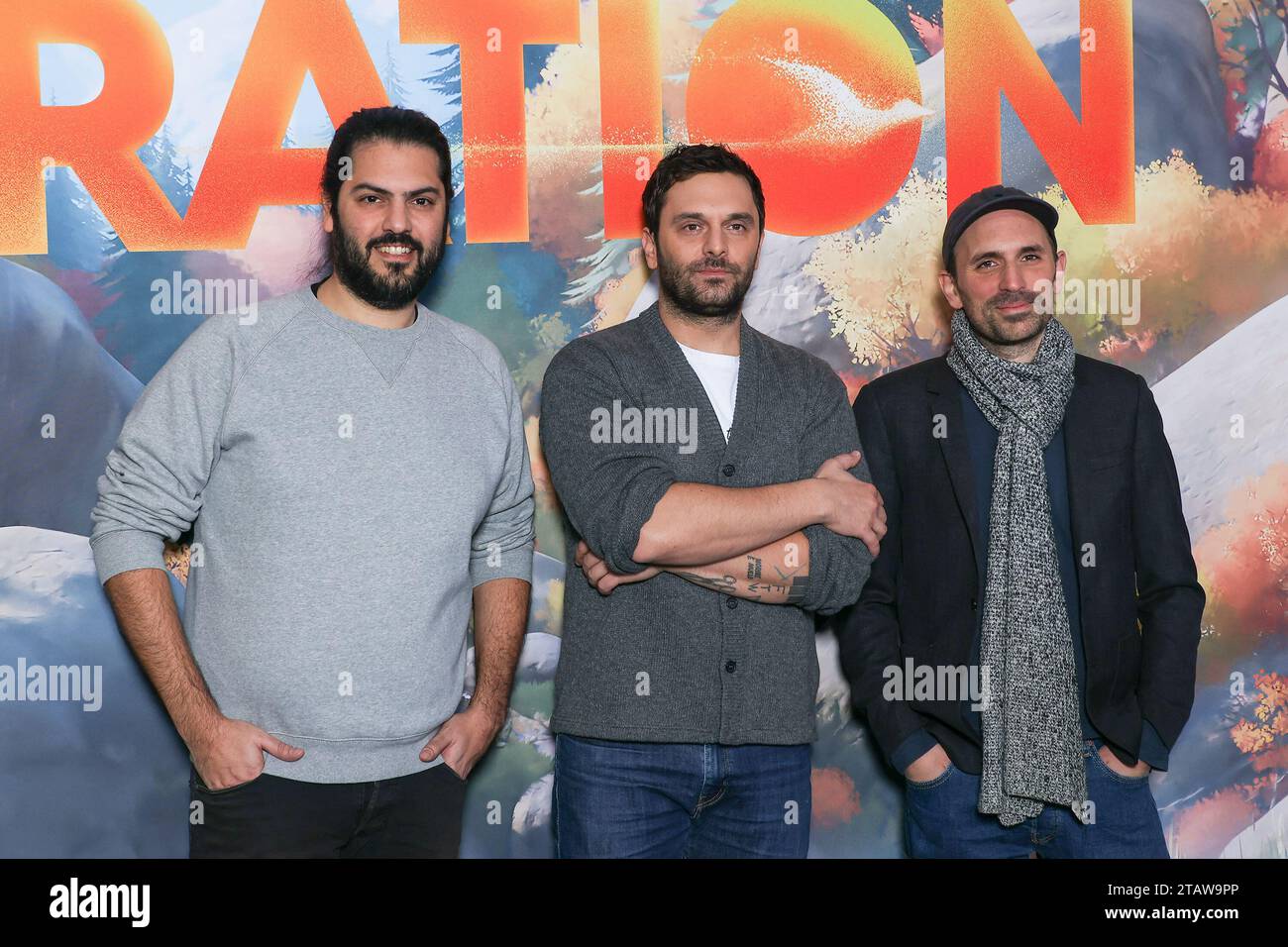 Paris, France. 03rd Dec, 2023. Guylo Homsy, Pio Marmai, Benjamin Renner ...