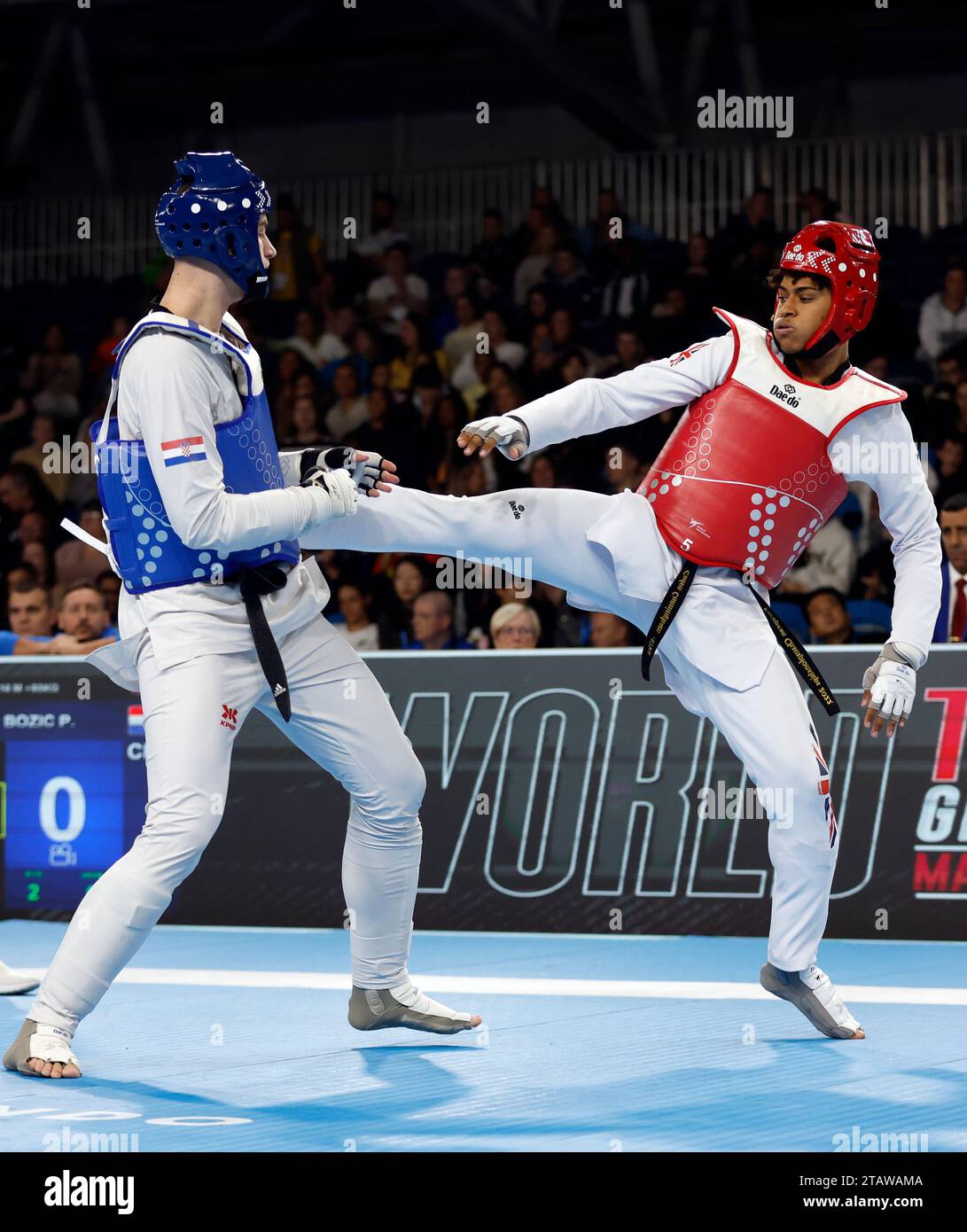 GBR’s Caden Cunningham (right) against Croatia’s Pasko Bozic on day ...