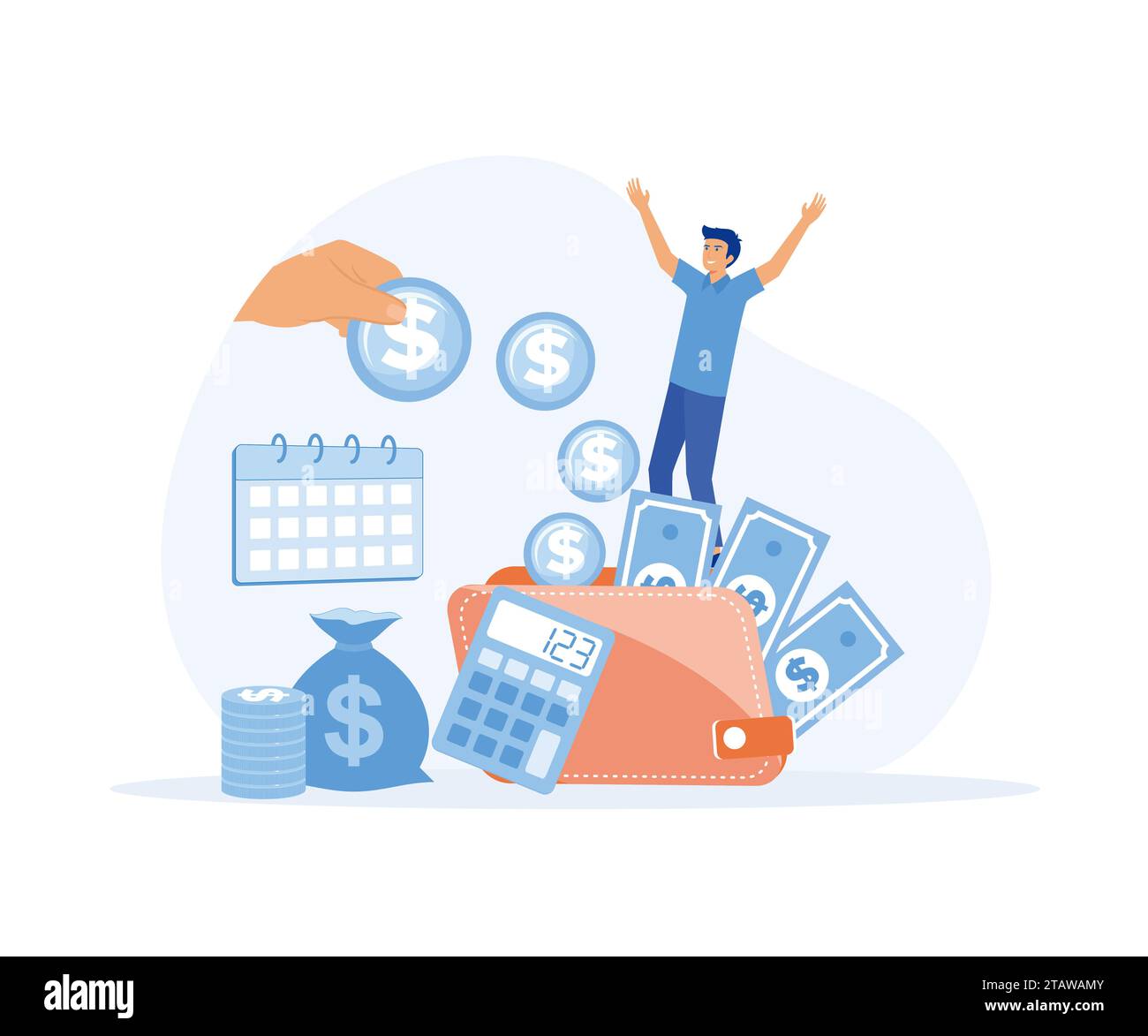 Salary Payment concept, employee or workers are happy receive a monthly ...