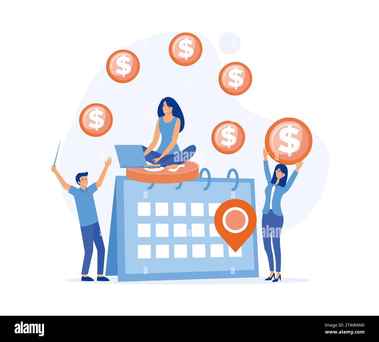 Salary Payment Concept, Showing a group of people celebrating salary ...