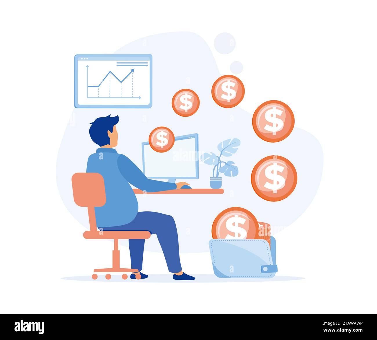 Salary Payment concept, Payroll money, financial wage calculation ...