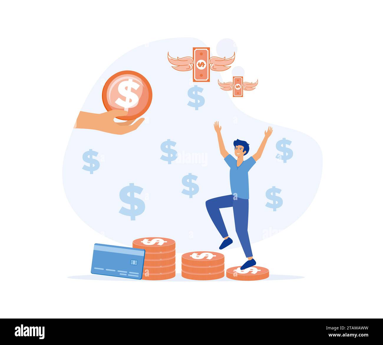 salary payment concept, Payroll, annual bonus, income, payout with ...