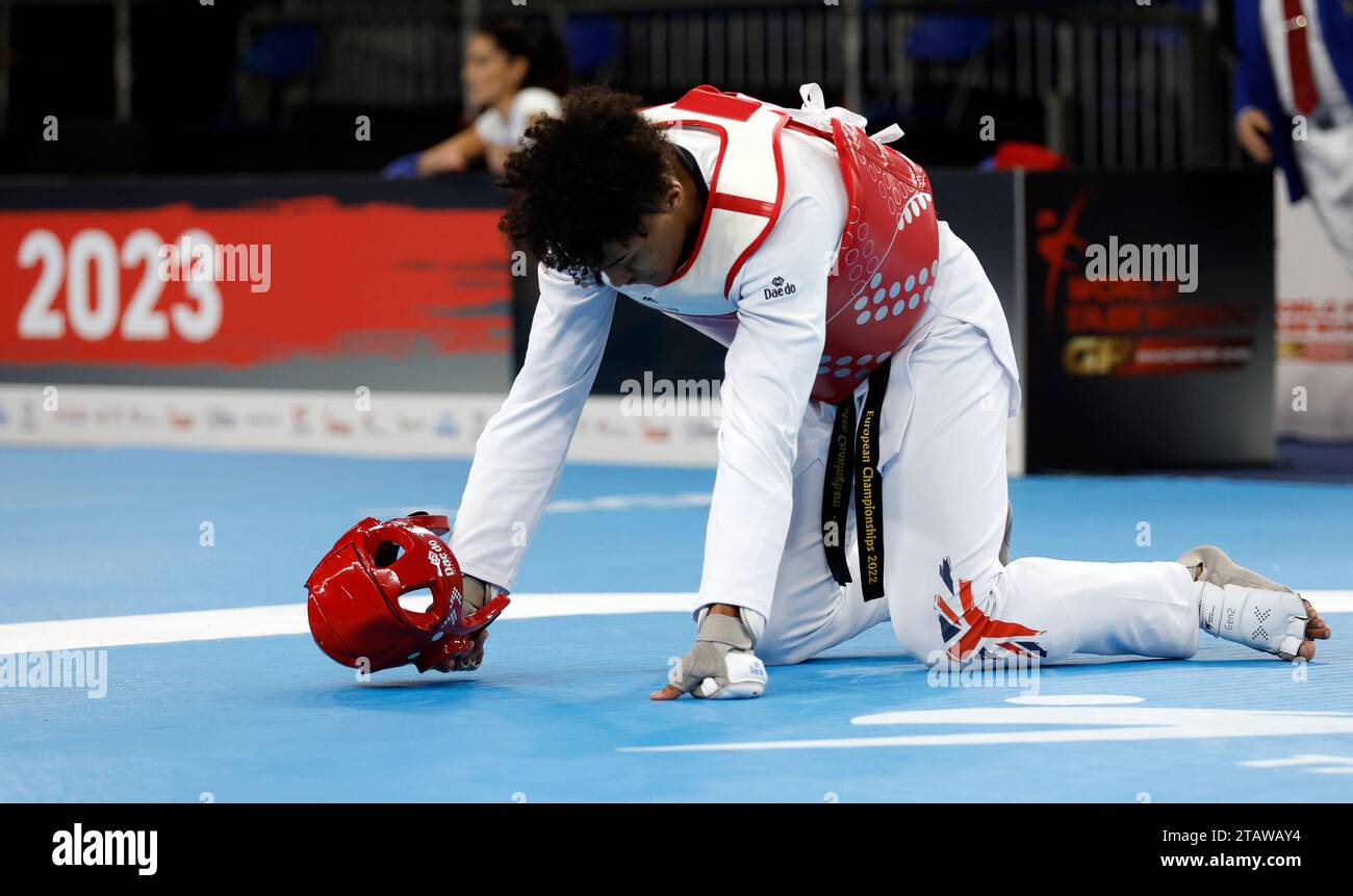 Great Britain's Caden Cunningham dejected after losing to Croatia’s ...