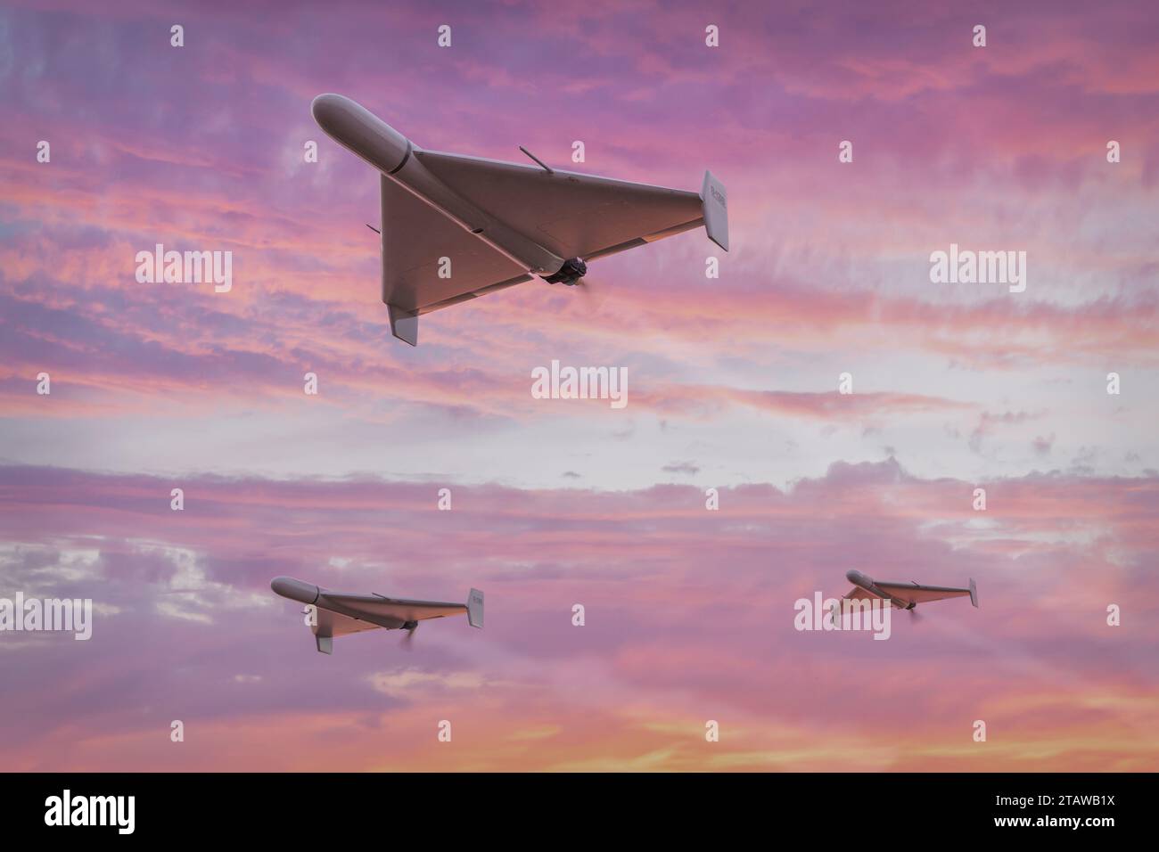 Group of military kamikaze drones Shahed-136 (Geran-2) - 3d rendering ...