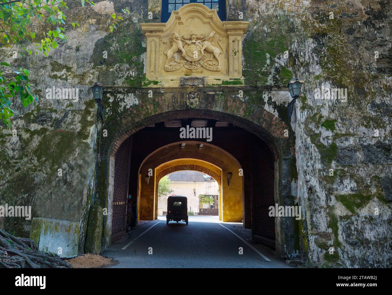 Old Gate in Galle Dutch fort. Archway in the Maritime Museum building ...