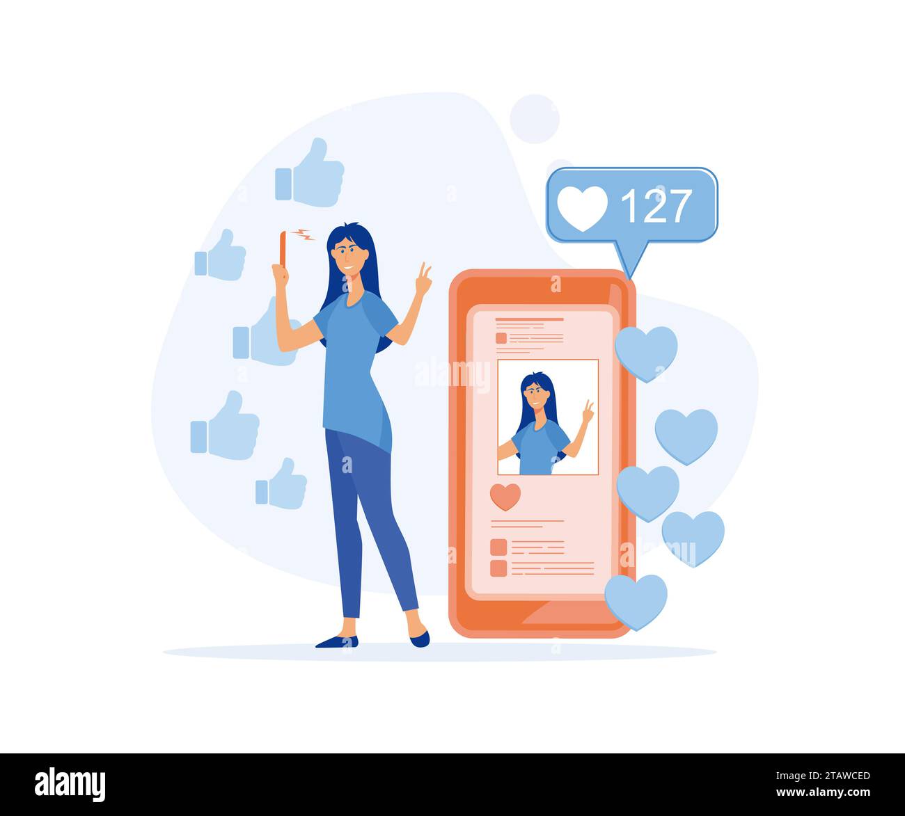 Digital overload concept, Likes and screen addiction, social media ...