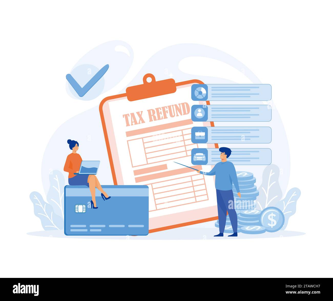 Tax refund concept. Tax declaration approved. Idea of accounting and ...