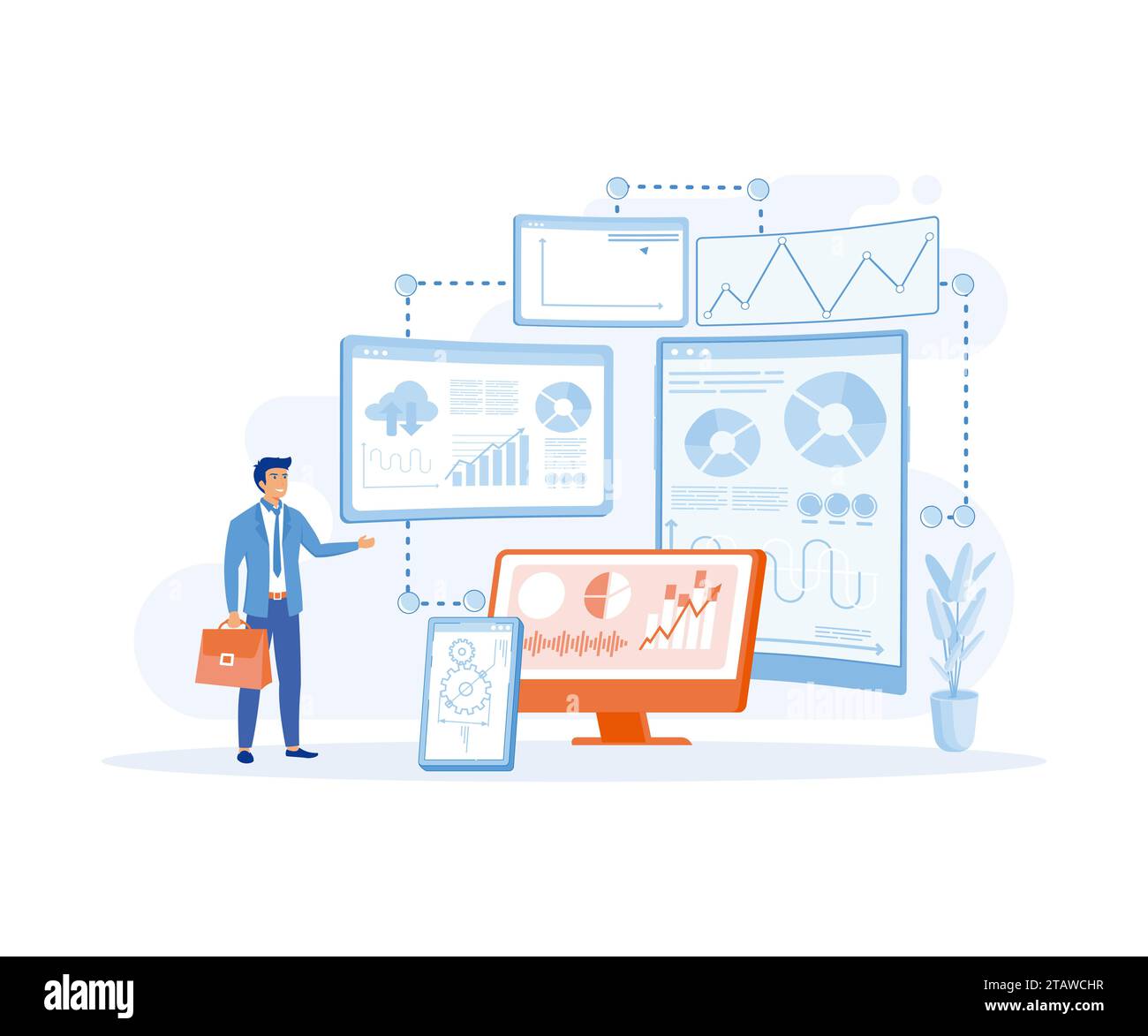 Data Analysis and Digitization Concept, Digital Transformation or Disruption, Financial ...