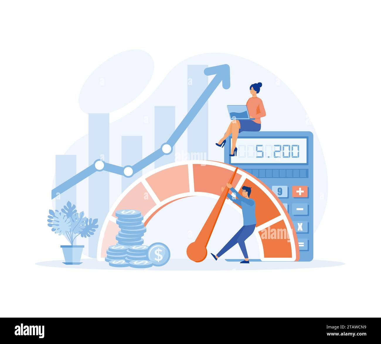 Cost optimization typographic header, Idea of cost and income balance ...