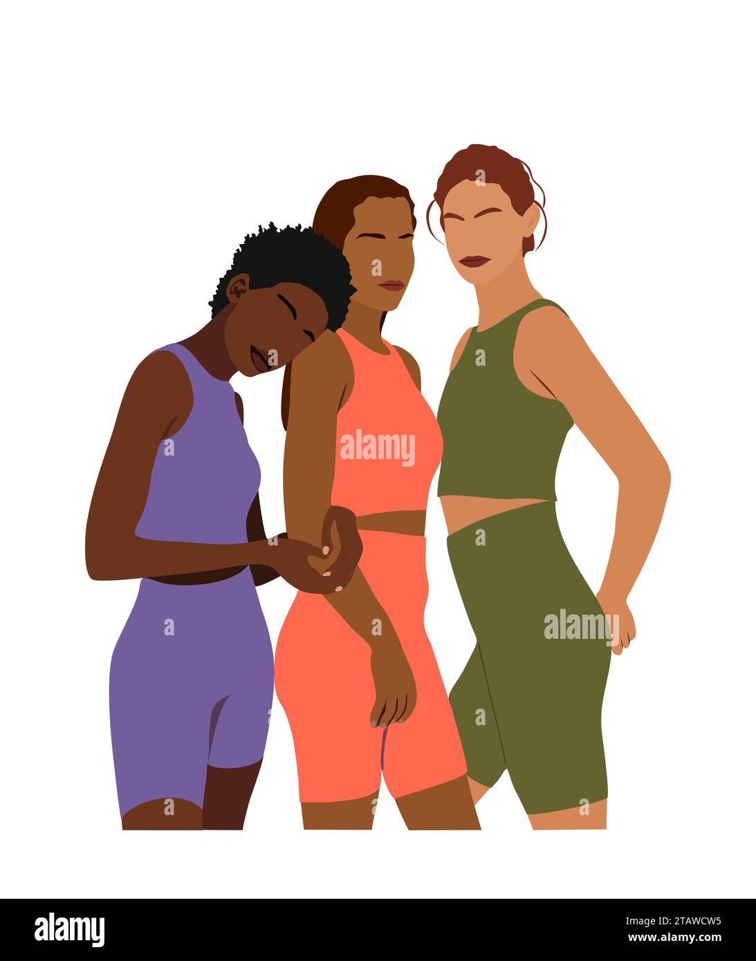 Black caucasian women standing Stock Vector Images - Alamy