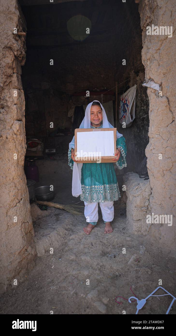 Needy Afghan girl receiving donations | Children expressing happiness ...