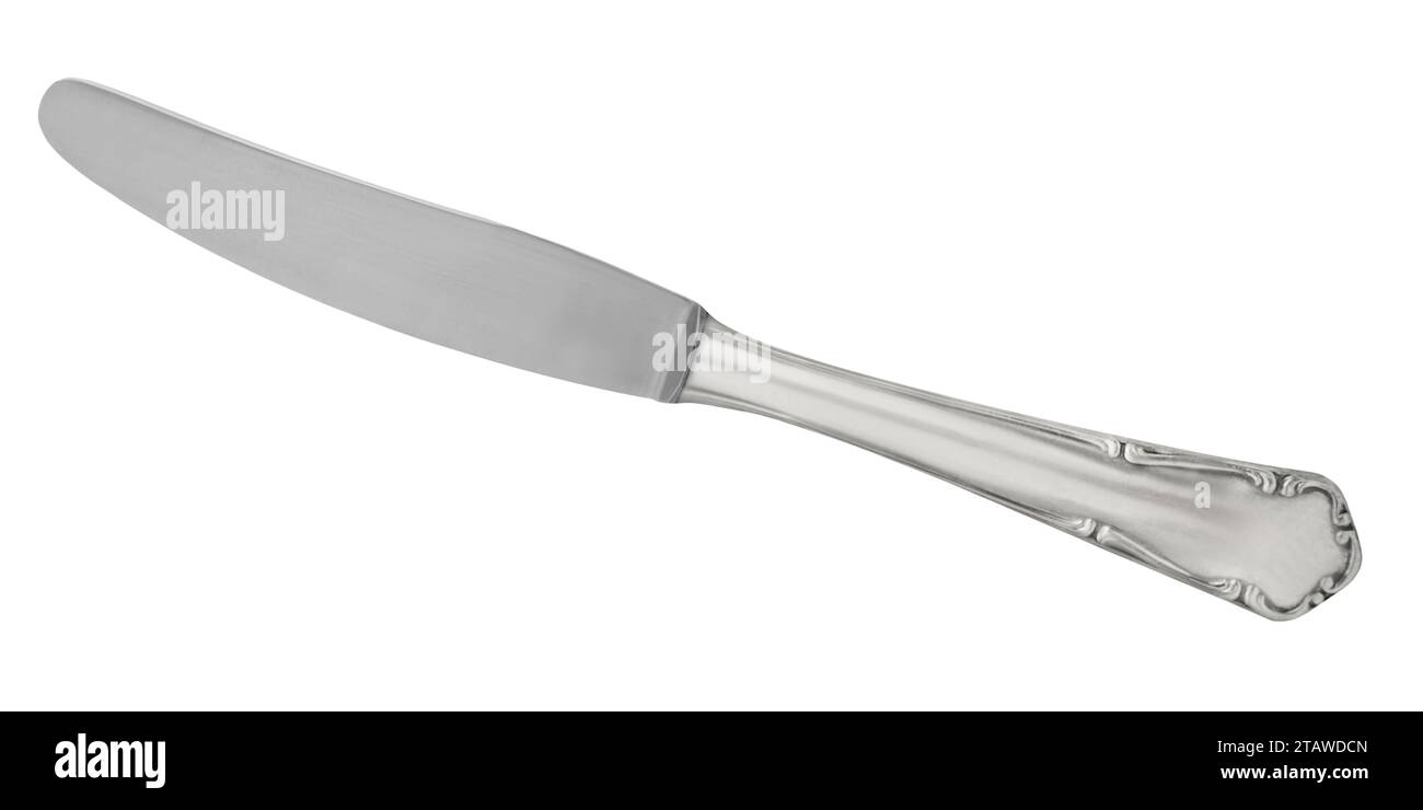 Silver knife isolated on white background Stock Photo - Alamy