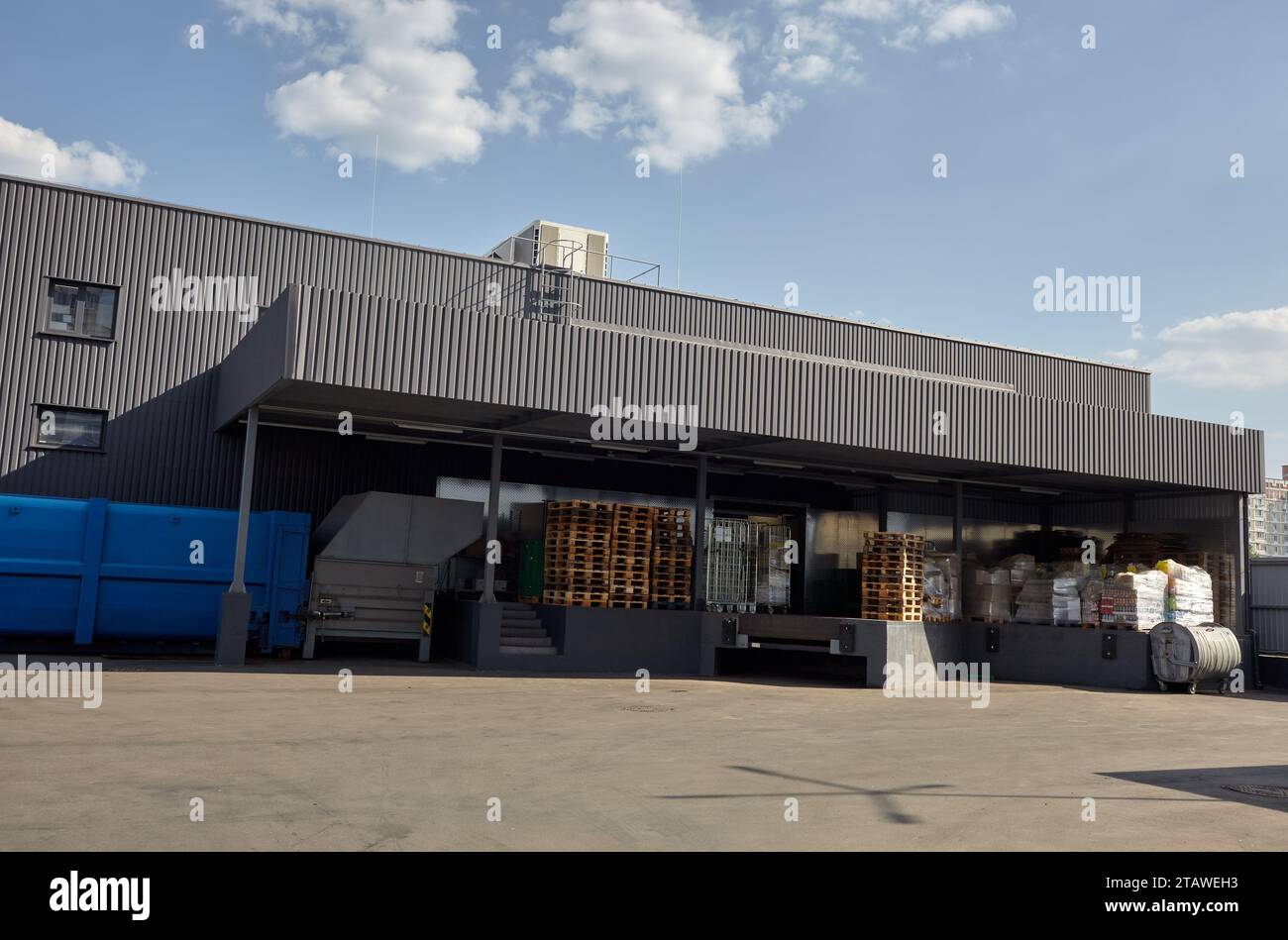 Loading ramps of a warehouse. Corrugated Steel Warehouse Industrial ...