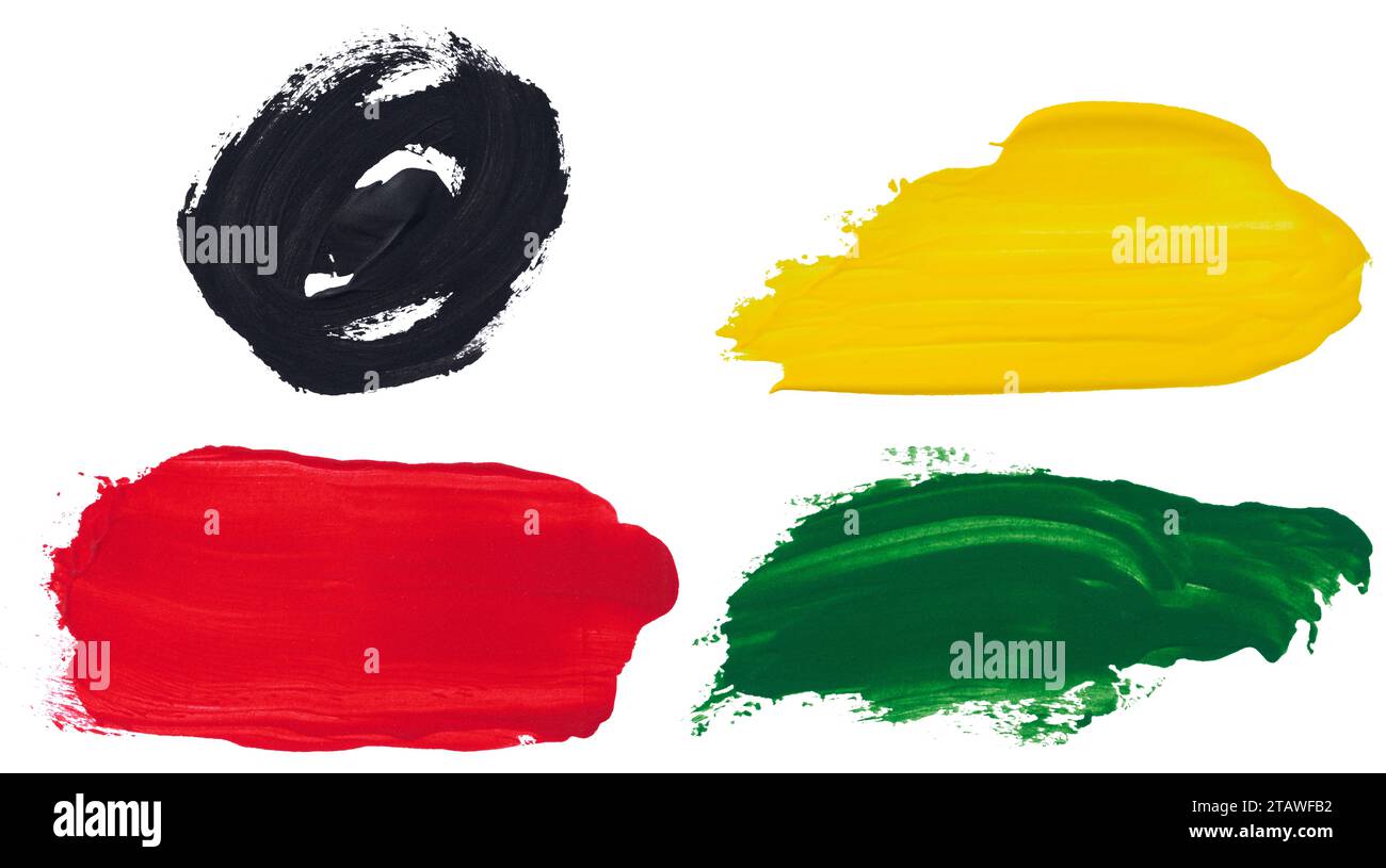 Acrylic paint samples on white isolated background, set Stock Photo - Alamy