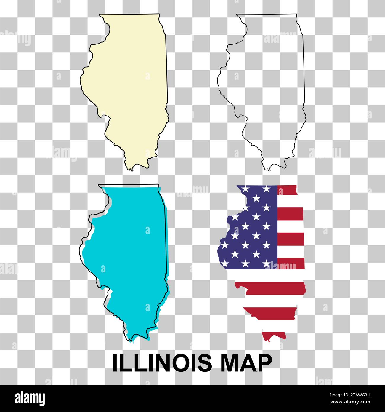 Illinois county map vector vectors hi-res stock photography and images ...