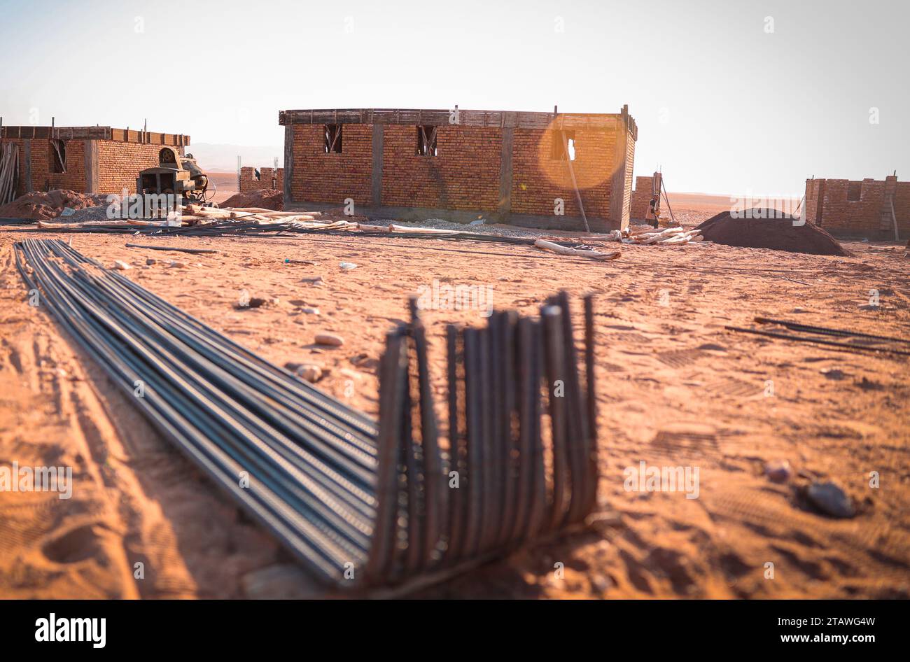 Bricks and construction elements of a building Stock Photo - Alamy