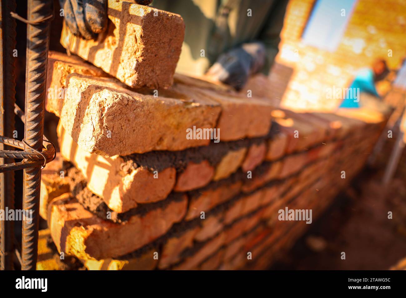 Bricks and construction elements of a building Stock Photo - Alamy
