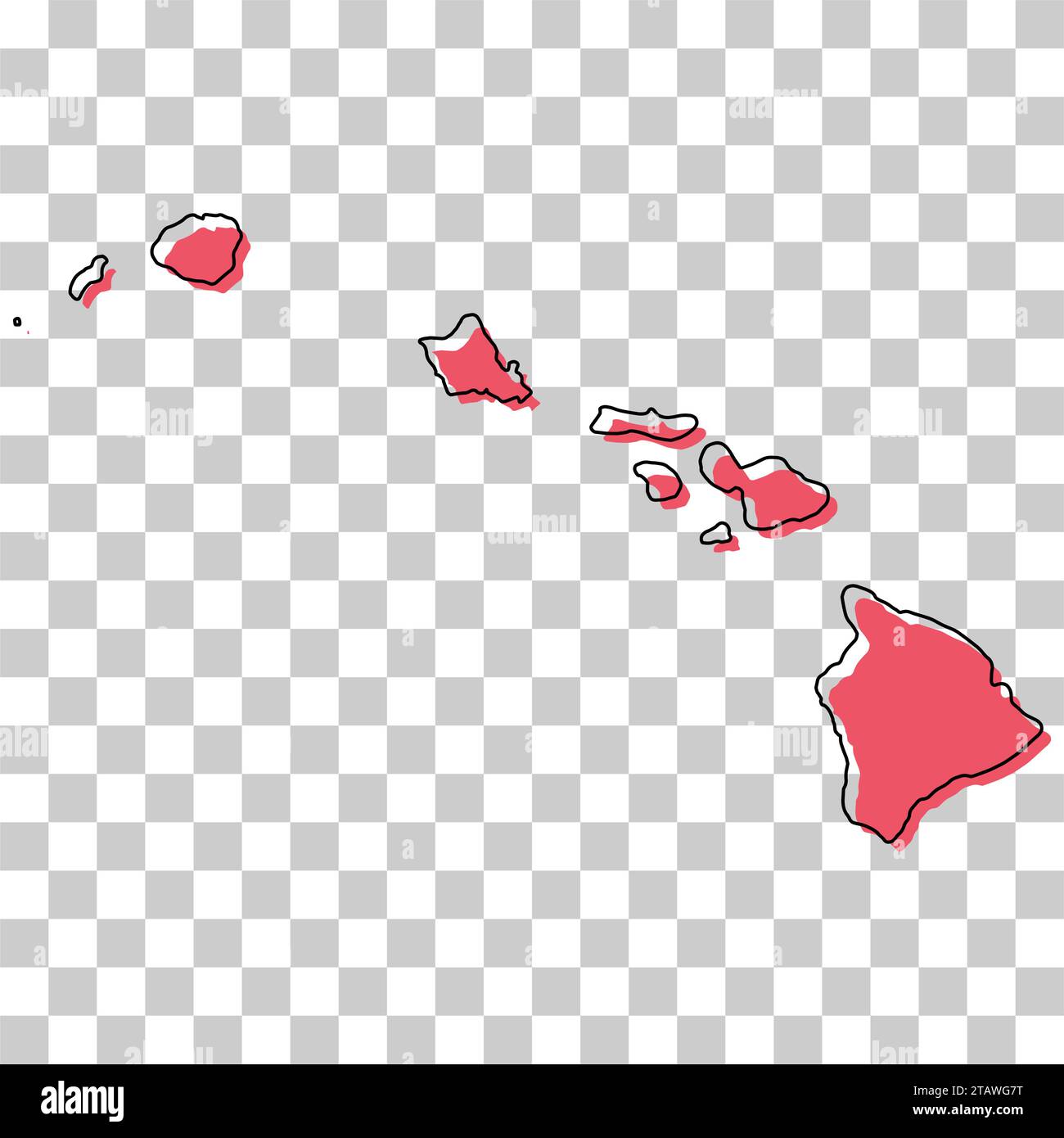 Hawaii map shape, united states of america. Flat concept icon symbol ...