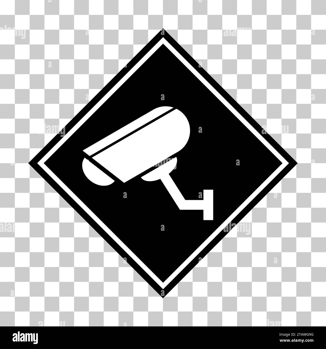 Closed circuit television camera icon, CCTV video protection alert ...