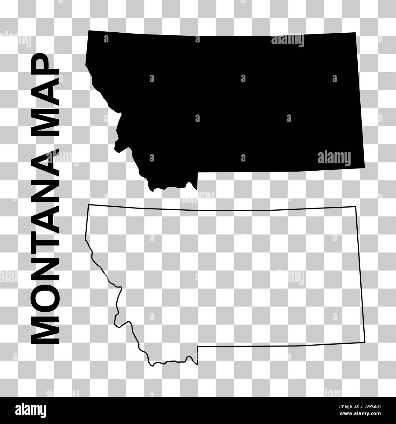 Set of Montana map, united states of america. Flat concept icon symbol ...