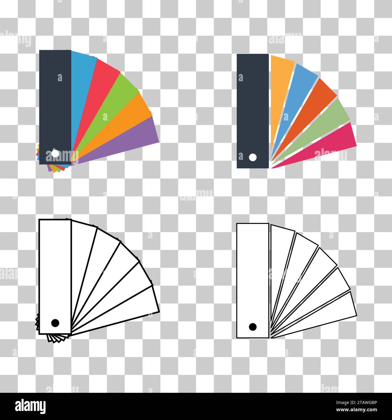 Set of Pantone color icon, colorful graphic catalog symbol, color ...