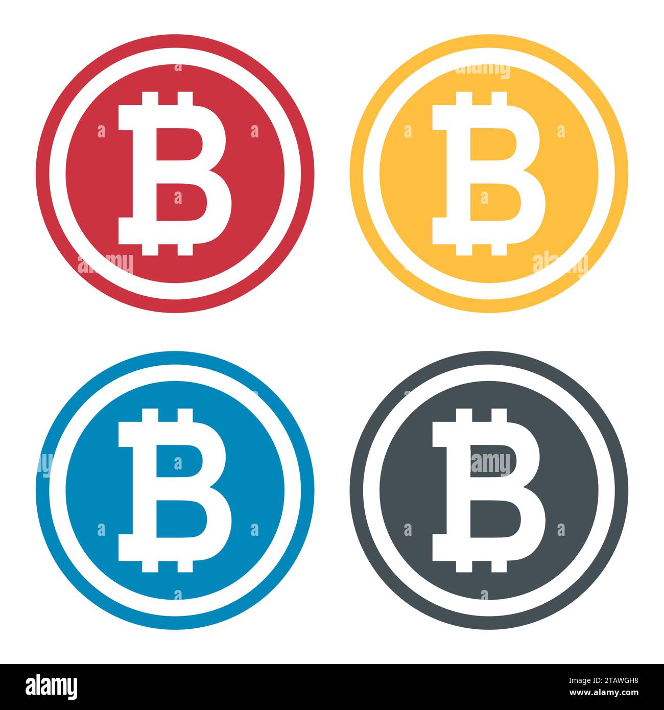 Set of Bitcoin web coin, internet electronic crypto design symbol ...