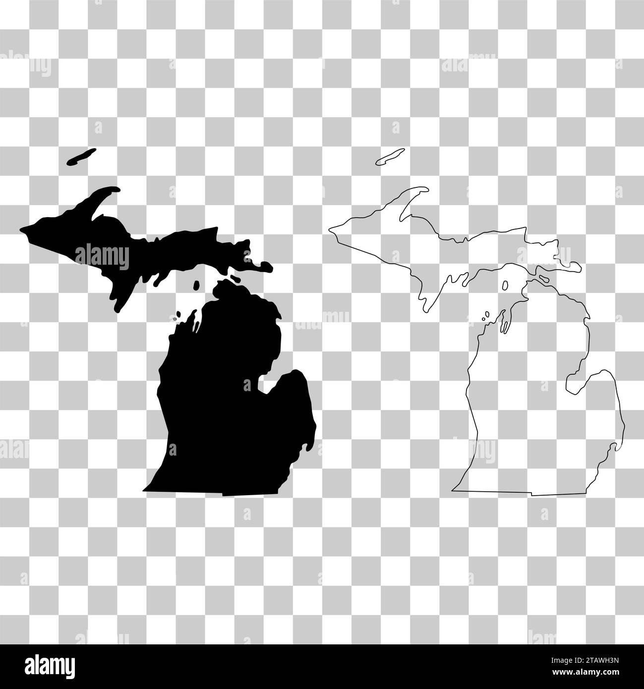 Set of Michigan map, united states of america. Flat concept icon vector ...
