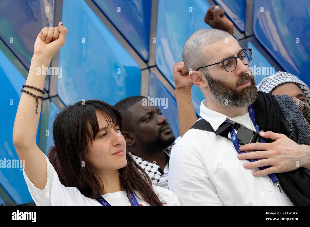 Demonstrators participating in a protest against the Israel-Hamas war ...