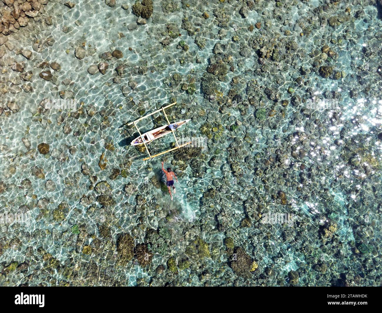 Indonesia Alor - Drone view Pura Island Sea nomads - Bajau - Fishing ...