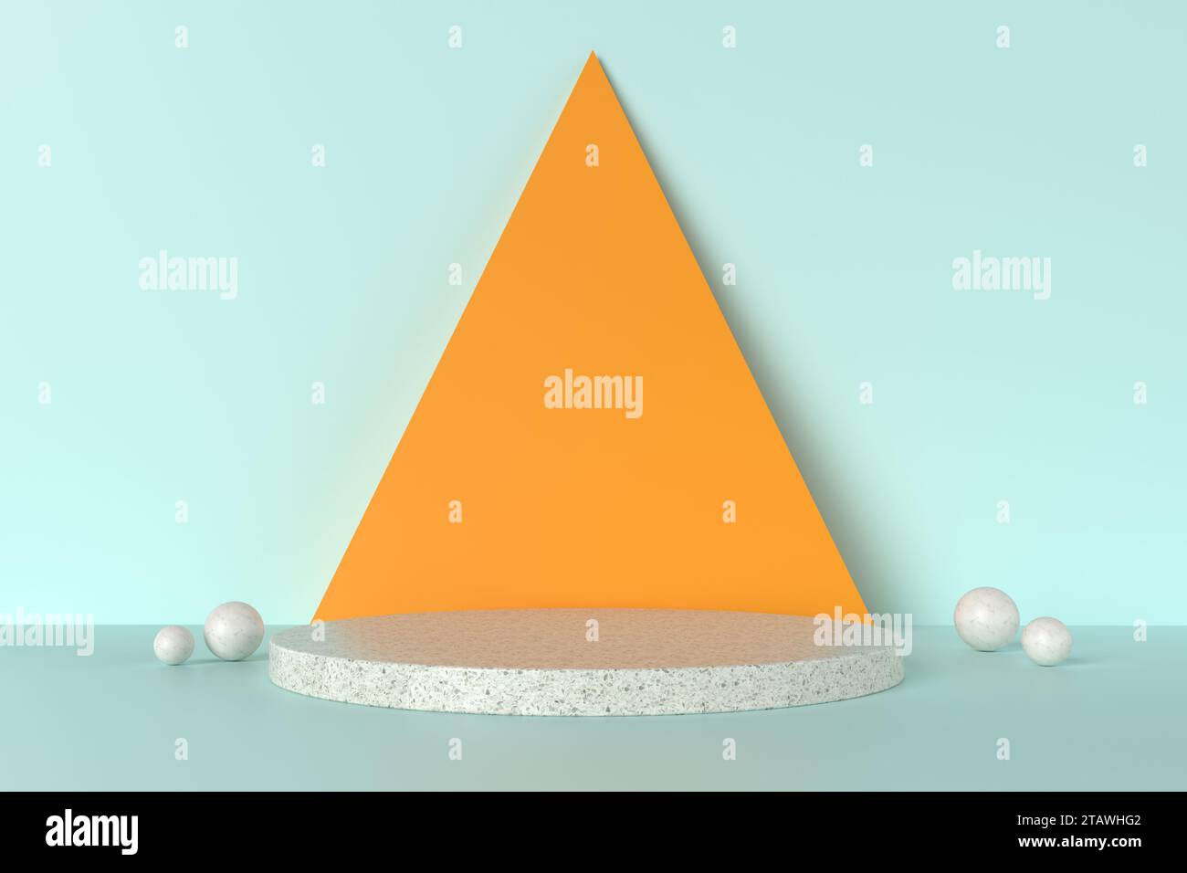 A product display stand made by terrazzo and triangle background, 3d ...